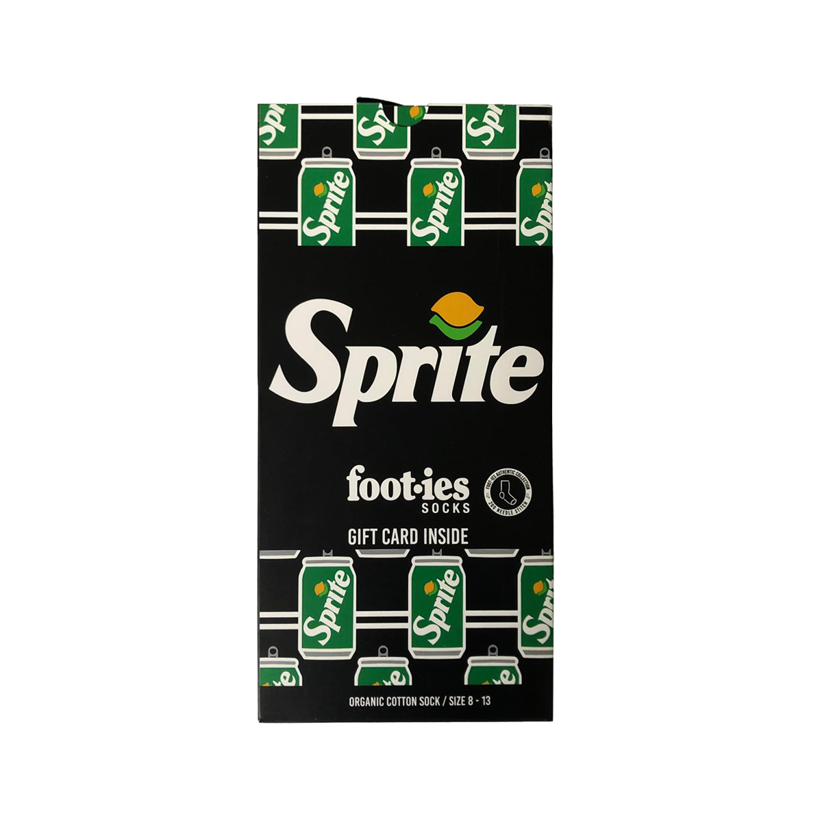 Foot-ies - Sprite Stripe Cans Gift Card Organic Cotton Sock - Black -M ...