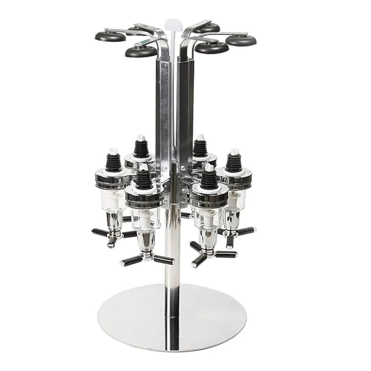 6 Heads Rotating Bottle Liquor Dispenser Bar Butler Carousel Bottle ...