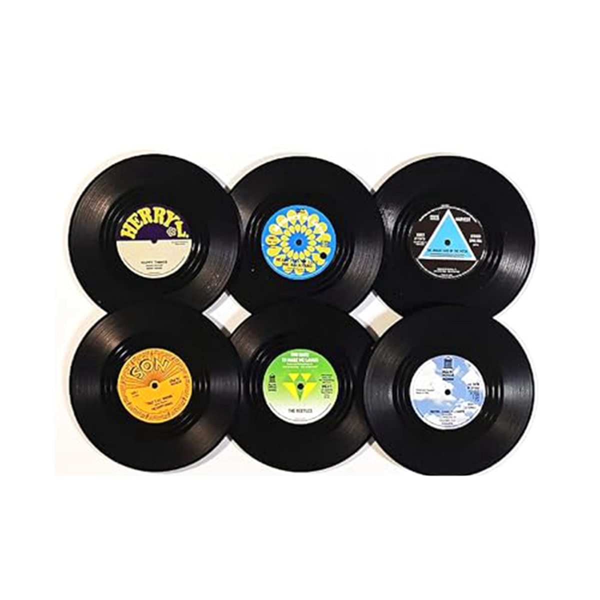 Creative Coasters Set of 6 Vintage CD Coasters Vinyl Records Style 2 ...