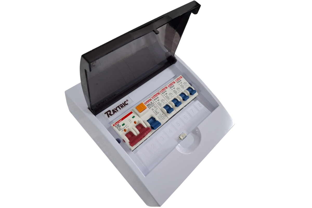 Raytric 8-Way DIN Populated Surface PVC Distribution Board Box | Shop ...