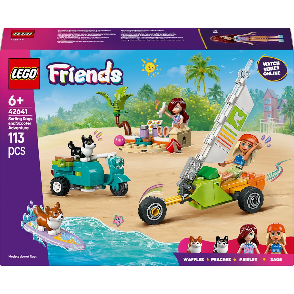 LEGO® Friends Surfing Dogs and Scooter Adventure Building Toy 42641 ...
