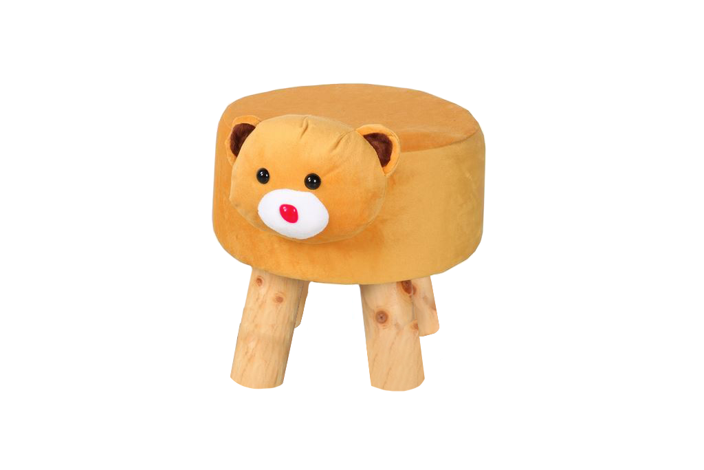 Cute Animal Furniture Stool Design with Wooden Legs 40x25cm - Brown ...