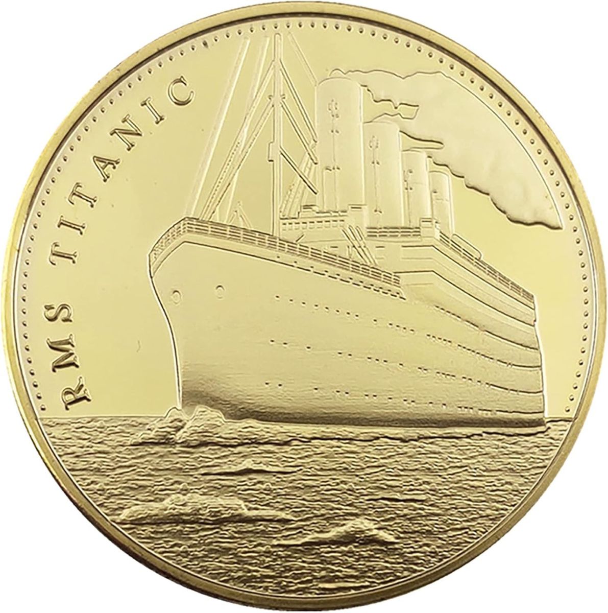 In Memory of RMS-Titanic Travel Map Titanic Gold Plated Challenge Coin ...