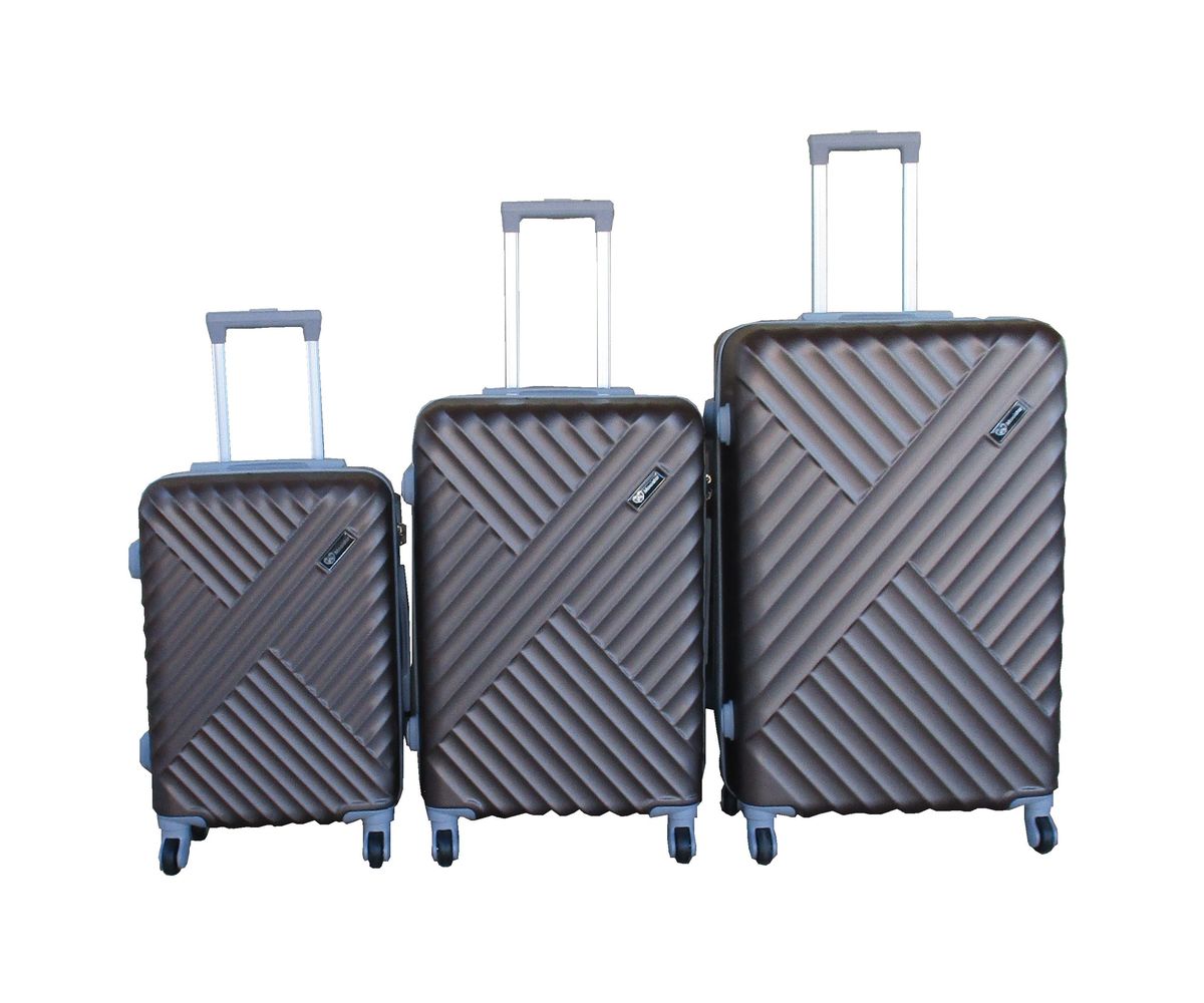 3-Piece Travel Luggage Suitcase Bag Set - Stylish - Brown | Shop Today ...