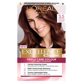 LOreal Excellence Creme Permanent Hair Dye 5.5 Natural Mahogany Brown ...