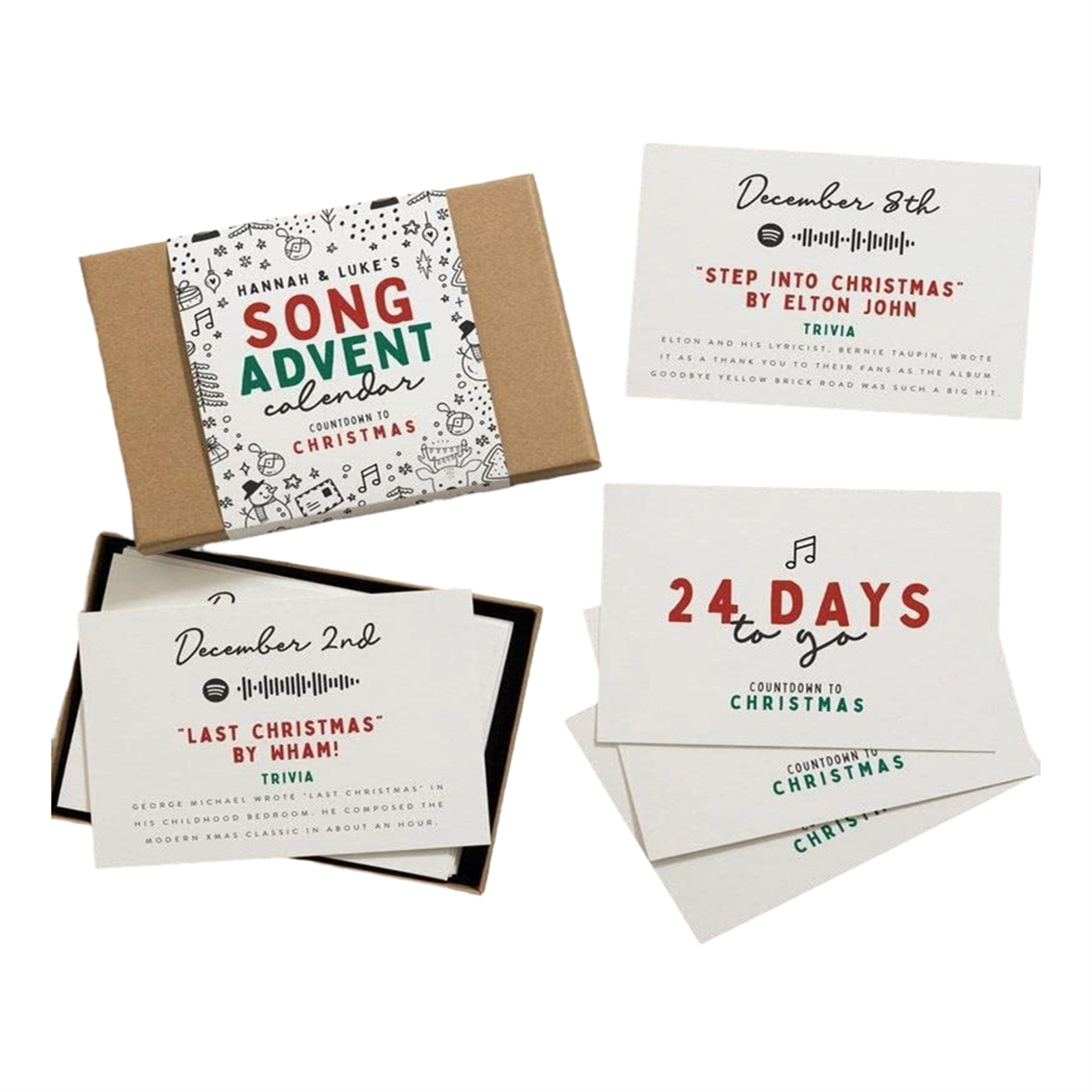 Christmas Advent Calendar Cards 24 Days Greeting Card Commemorate B ...