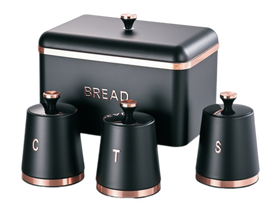 Royal Homeware Monza Collection 4pc Breadbin Set | Shop Today. Get it ...