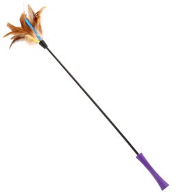 UrbanPets - Natural Feather Cat Toy Feather Wand Wire Chaser Wand ...