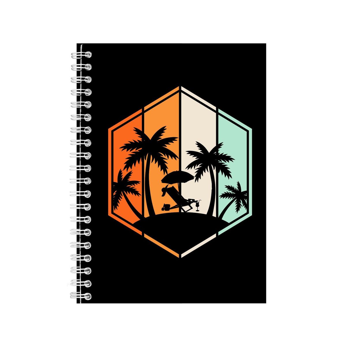 Beach Chair A5 Notebook Spiral and Lined Surfing Graphic Notepad ...