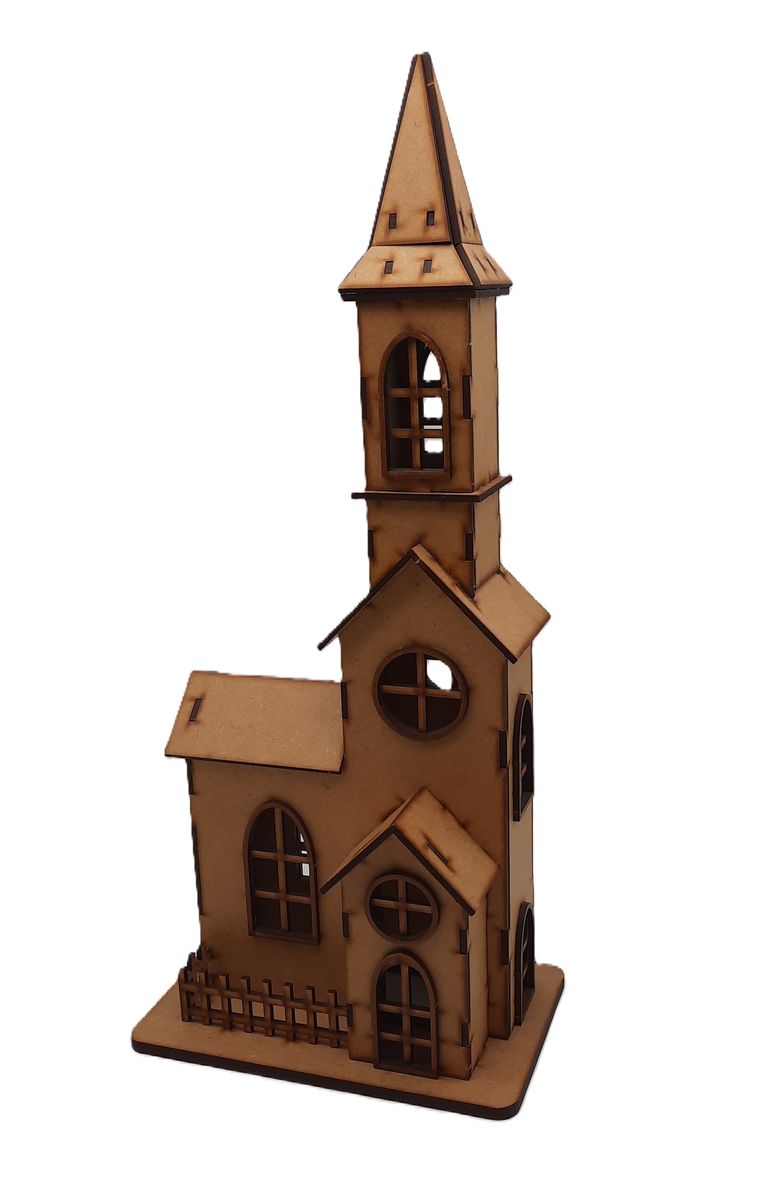 Church Steeple Bell Tower 3D Puzzle Wooden 3D Model Everything Laser ...