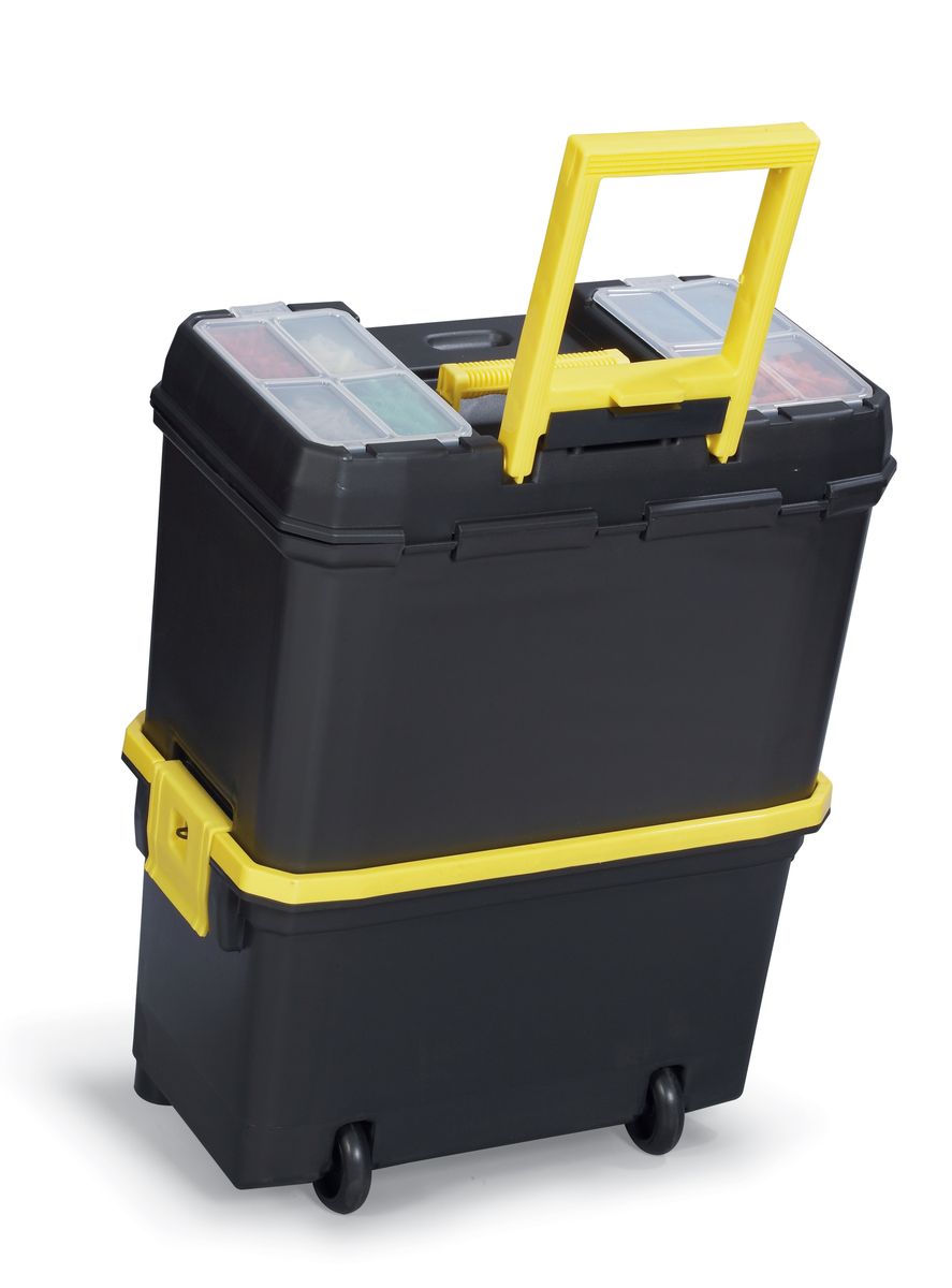 Port-Bag - Mobile Double Toolbox / Tool Organiser with Wheels + Tray ...