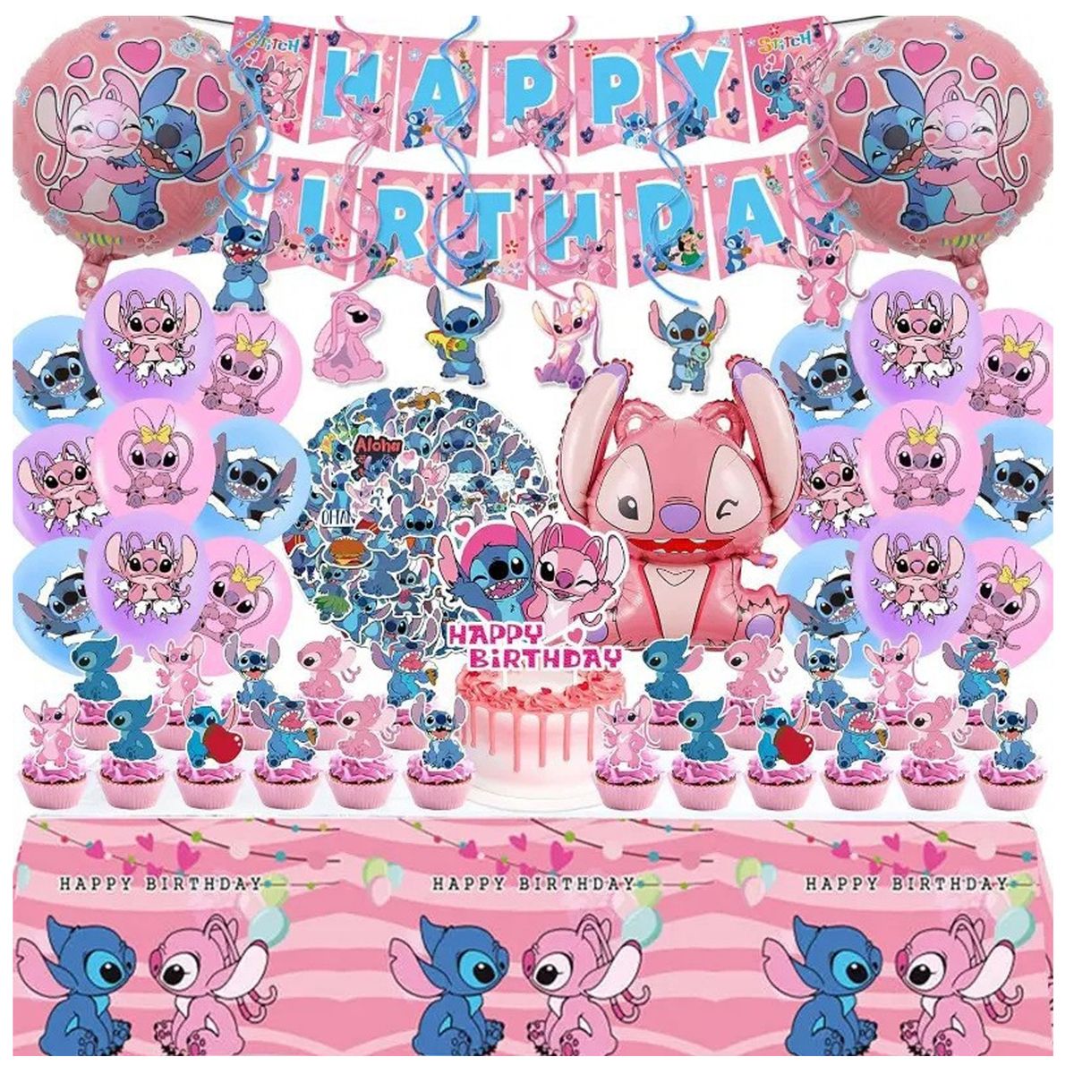 101 Pieces Birthday Decorations Set Include Banner, Balloons,Stitch ...