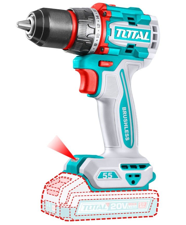 Total Tools 20V Lithium-ion Compact Brushless Cordless Drill | Shop ...