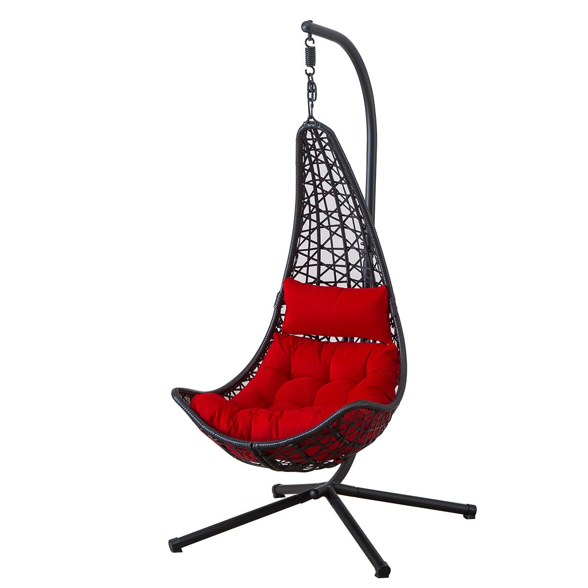 Hanging Chair Swing Chair Hammock Patio Wicker Egg Chair with Cushion ...