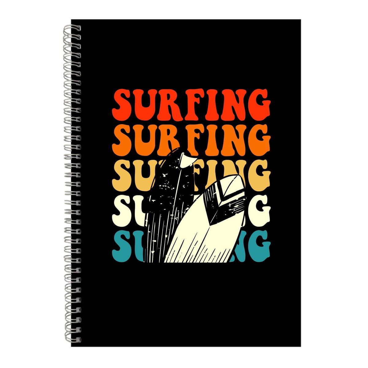 Two Boards A4 Notebook Spiral and Lined Surfing Graphic Notepad Present ...