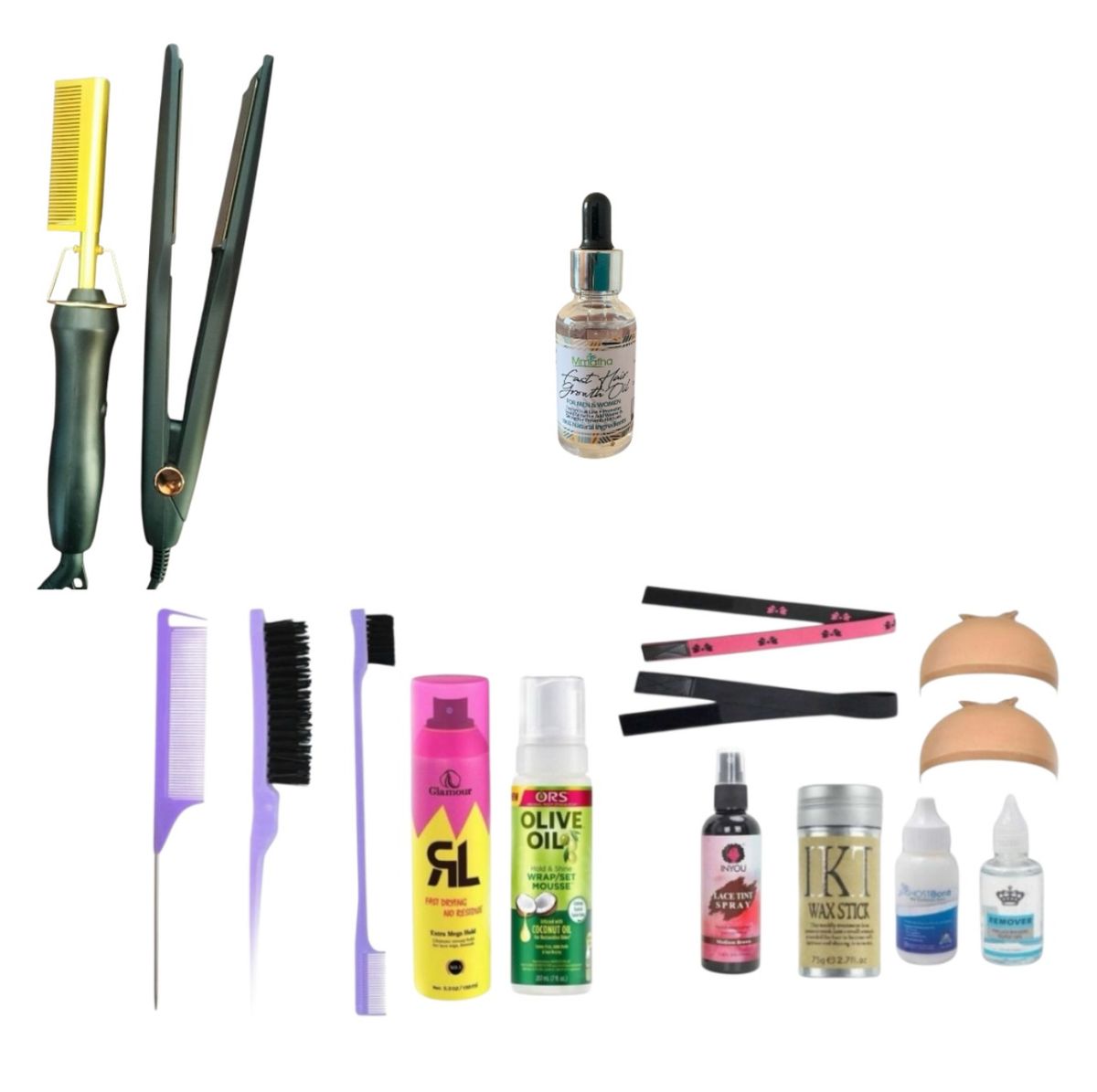 Frontal Lace Wig Installation Kit With Hot comb & Hair straightner,Hair ...