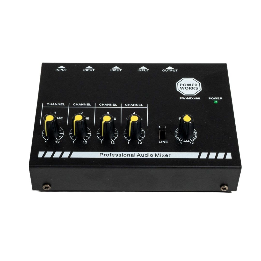 PowerWorks PW MIX 400 4 Channel Studio Mini Mixer | Shop Today. Get it ...