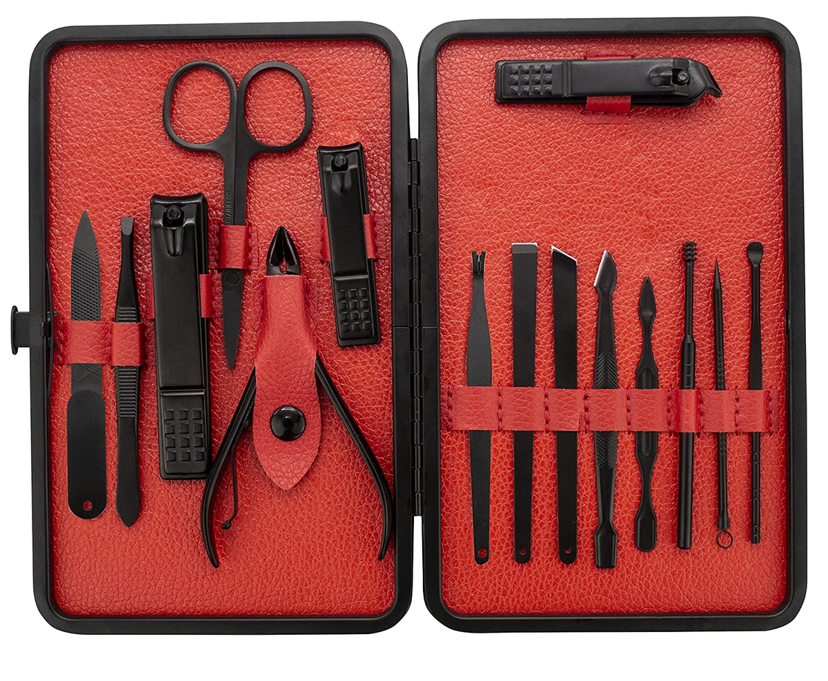Jack Brown 15-Piece Manicure Pedicure Professional Nail Clipper Kit Set ...