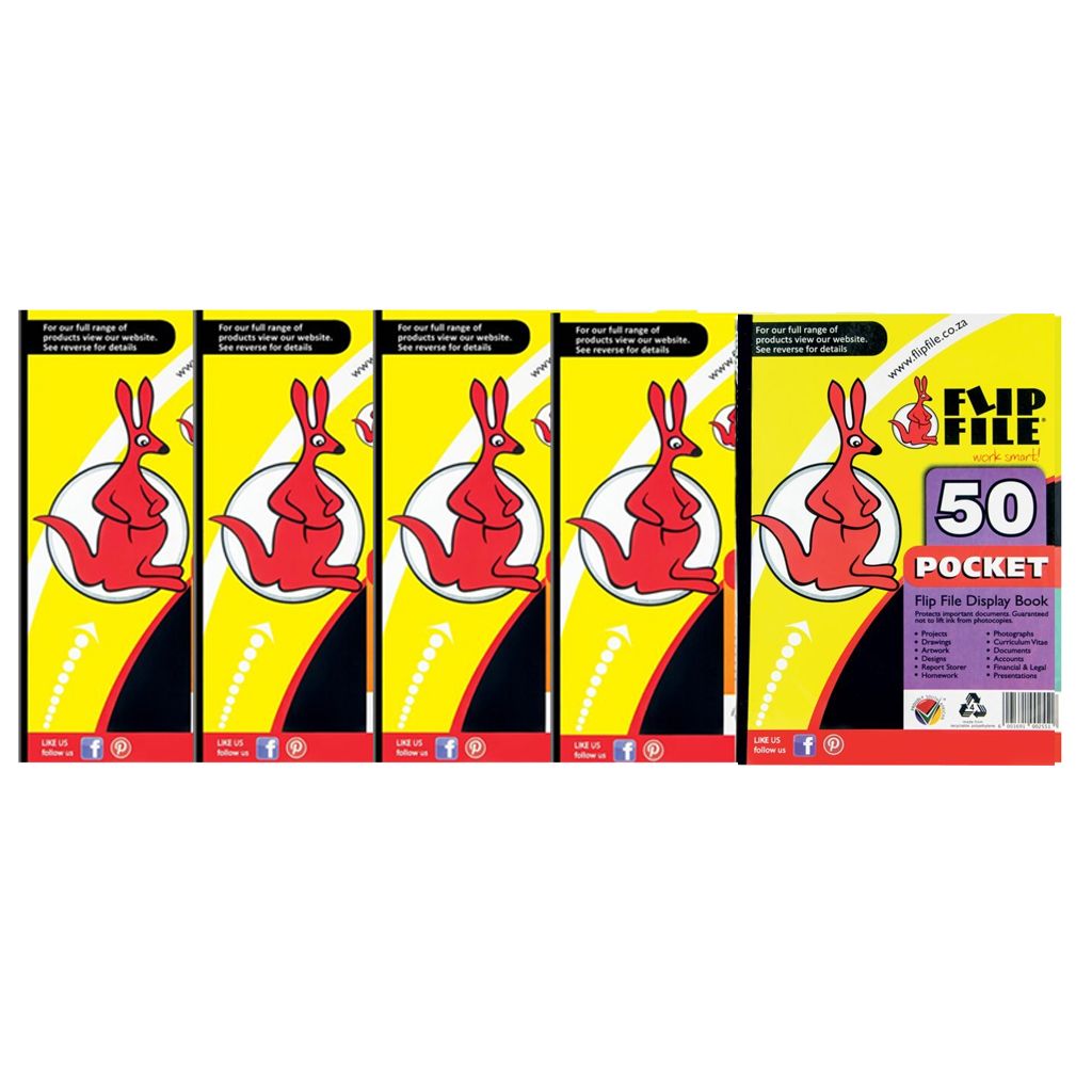 Flip File 50 Pocket Display Book - A4 (Pack of 5) | Shop Today. Get it ...