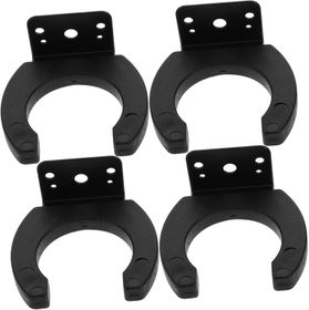 Black Plastic & Metal Wall-mounted Microphone Hanger Holder Clips ...