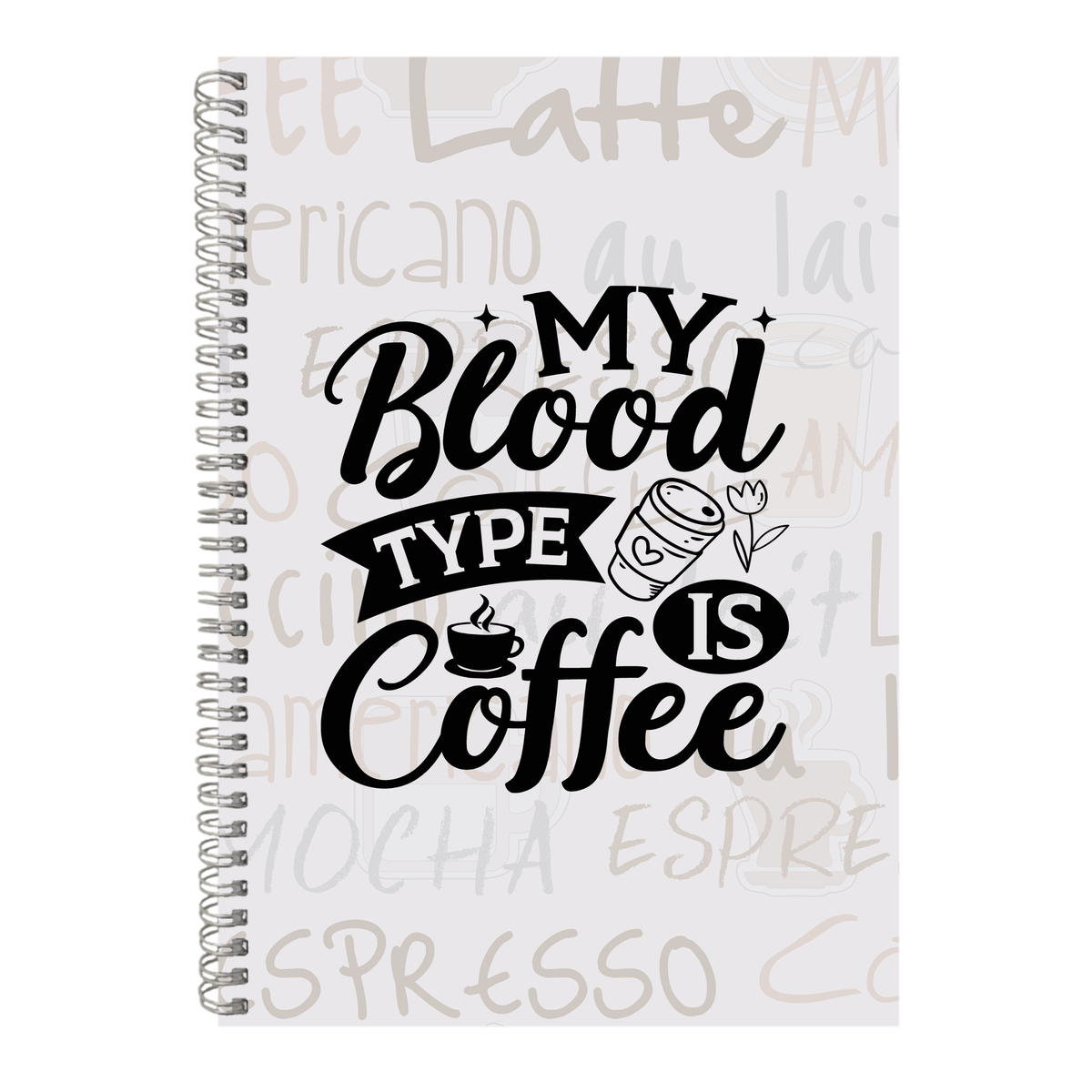 Coffee Blood A4 Notebook Pad with Lines Trendy Graphic Birthday Present ...