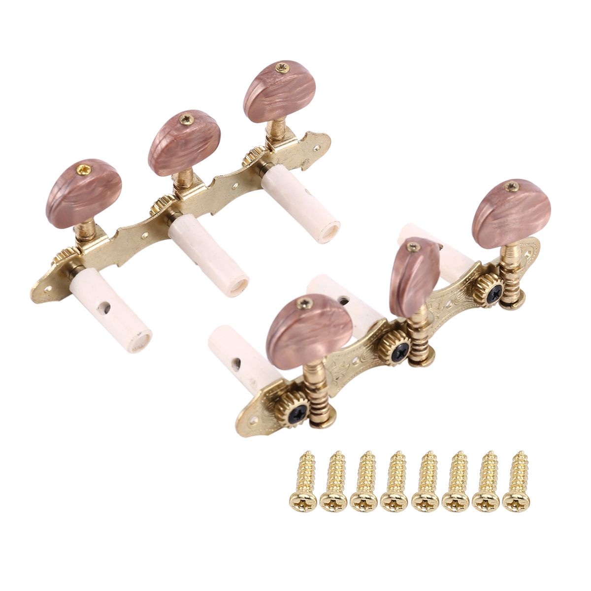 Left Right Guitar String Tuning Pegs Guitar Accessories Red-Brown ...