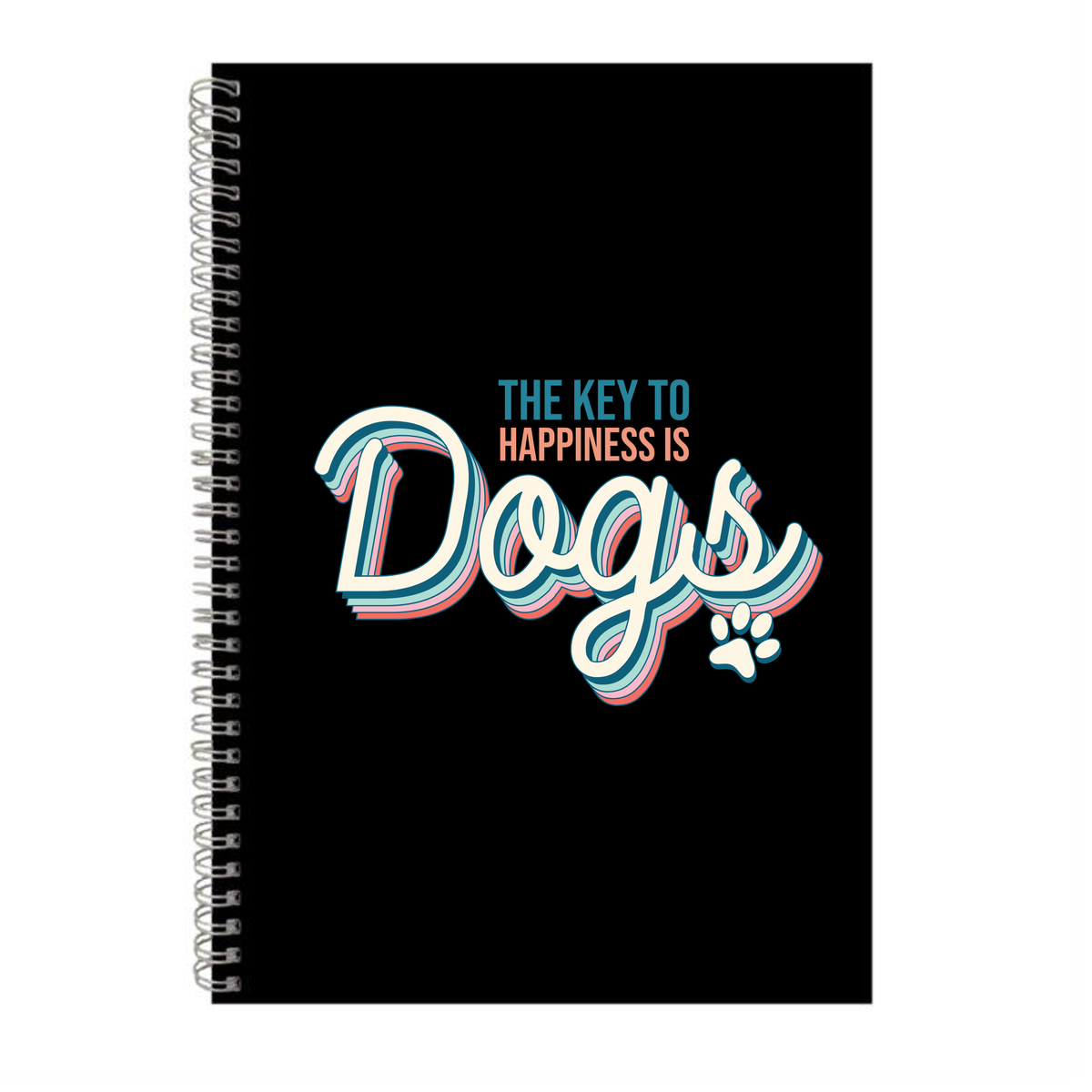 Key To Happiness A4 Book For Dog Lovers Funny Graphic Birthday Present