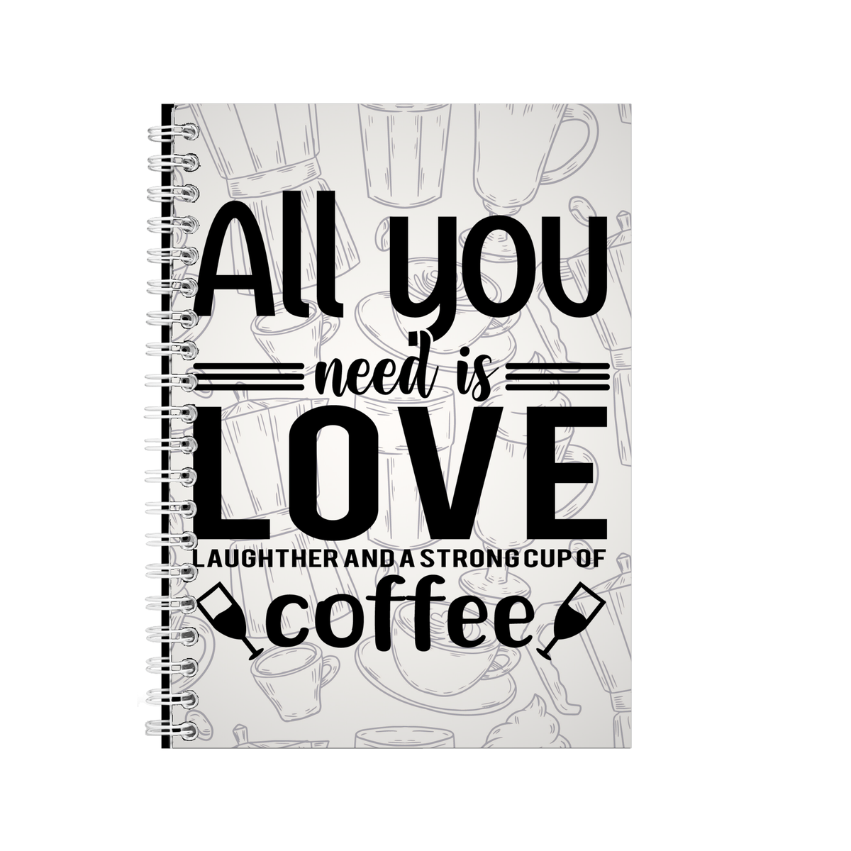 Love and Coffee A5 Notebook Pad with Lines Trendy Graphic Design ...