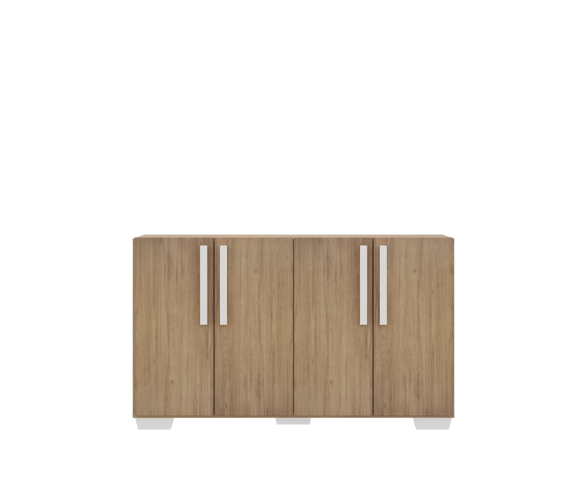 Buffet 4 Doors Rustic + Square Feet and Handles Kits White | Shop Today ...