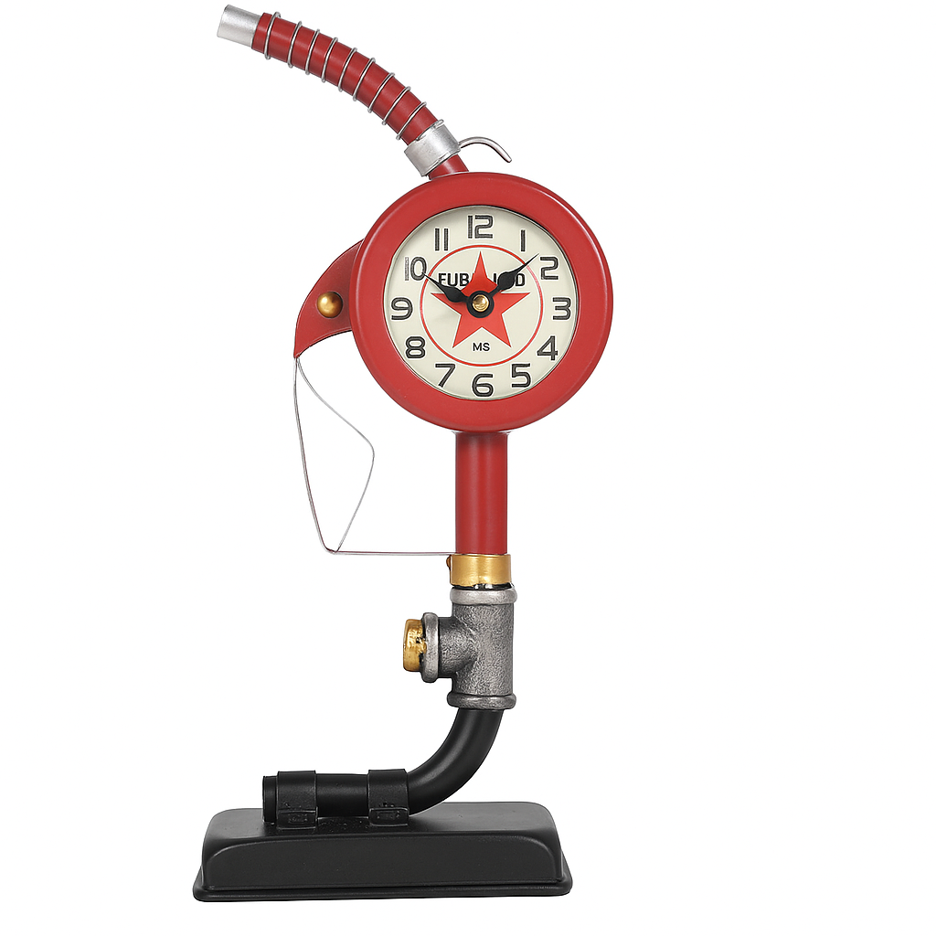 Vintage Fuel Pump Nozzle Desk Clock - Red or Silver Retro Design | Shop ...
