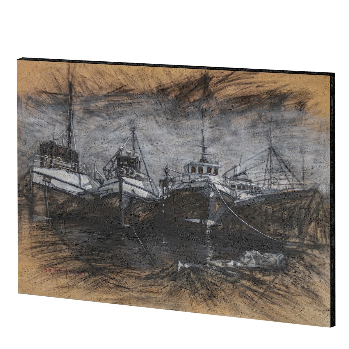 60cm x 80cm In The Harbour By Botha Louw Wood Wall Art | Shop Today ...