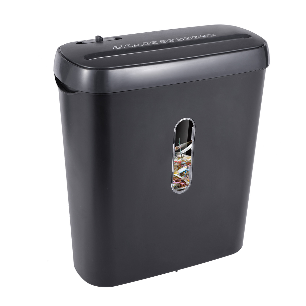 6 Sheets Strip Cut Paper Shredder with 8L Bin for Home & Office - Black ...