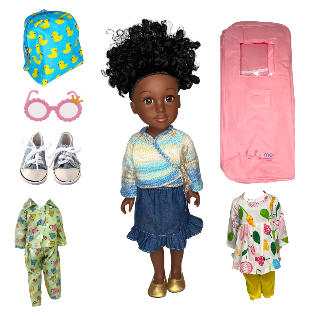 Lil'Me Doll- Ayanda 18'/46cm Dark with Black Curly Hair - Set #2 | Shop ...