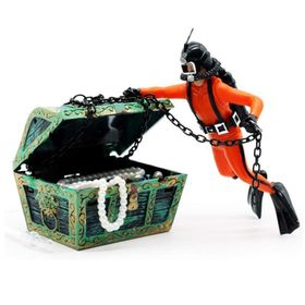 Pet Hobby Fish Tank Treasure & Diver, Aquarium Decoration Ornament ...