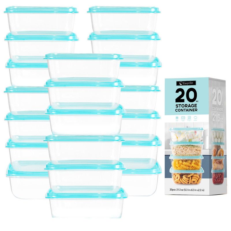 Sealed Food Storage Containers Set with Lids - 20 Piece( 630ml x 1 ...