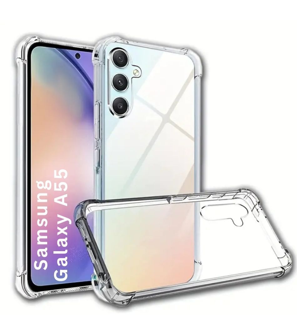 Clear Pouch TPU Gel Case Transparent Back Cover for Samsung Galaxy A55 ...