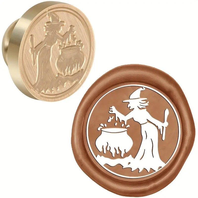 Wax seal stamp brass head with wooden handle - Witch - 25mm | Shop ...