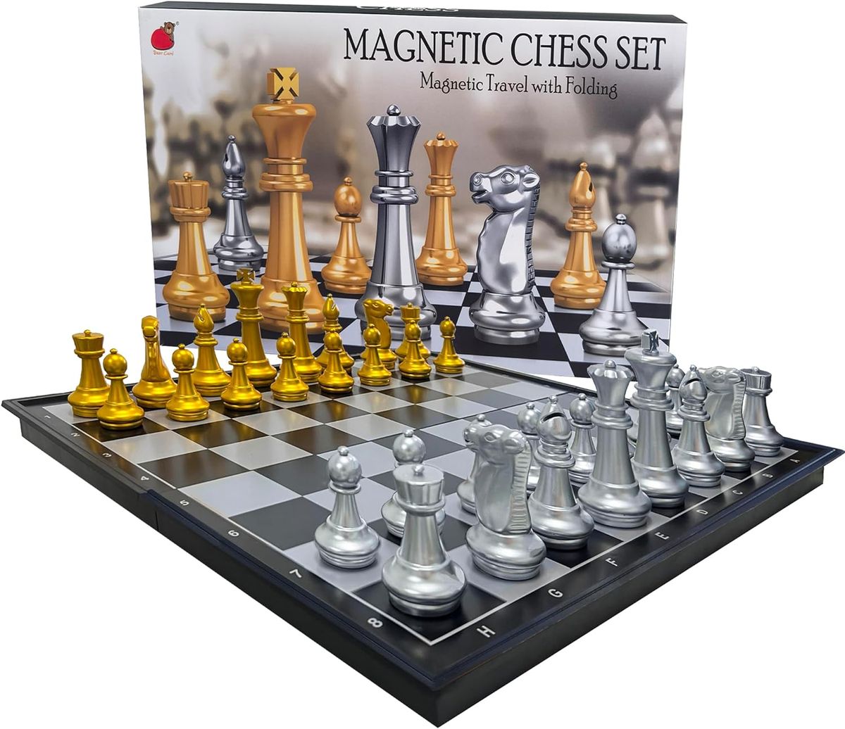 Foldable Chess Game Magnetic Travel Chess Board Game Set Educational ...