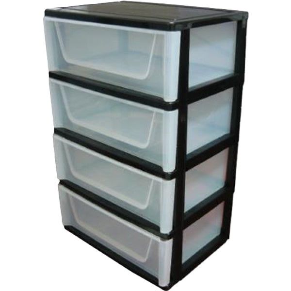 Nuware Super Drawers 4 Tier Black Frame Clear | Shop Today. Get it ...