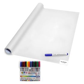 200x45cm Self-Adhesive Wall Sticker Whiteboard + 12 Whiteboard Markers ...