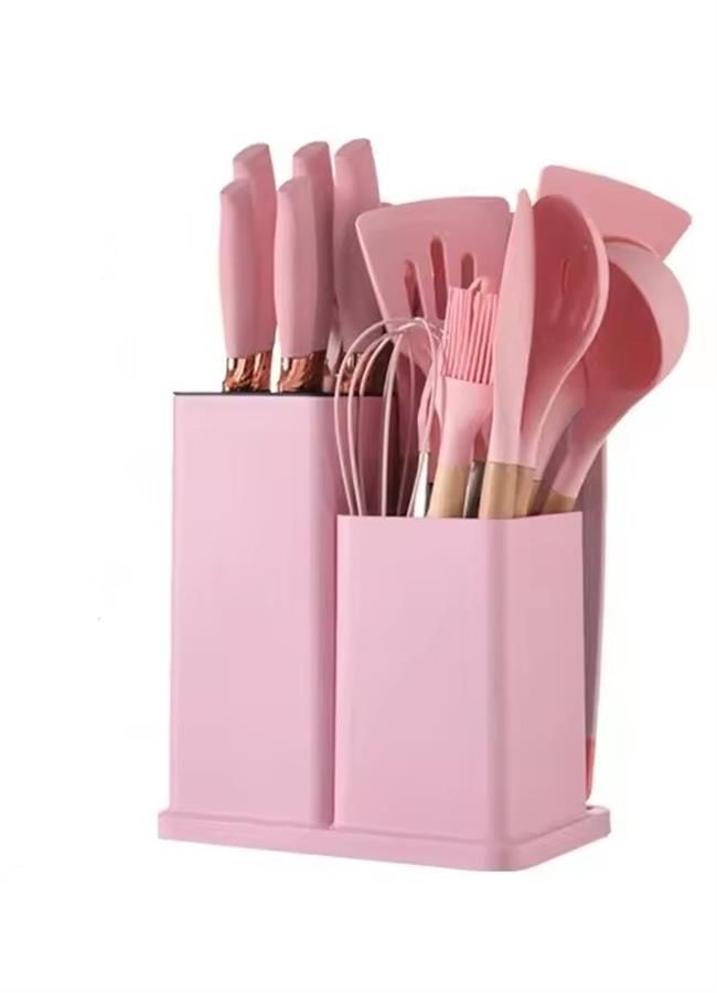 19 Piece Kitchen Utensil Set With Block Holder And Cutting Board | Shop ...
