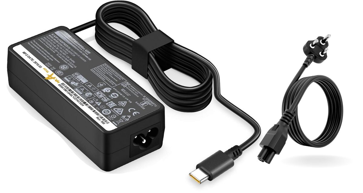 USB-C Laptop AC Charger Adapter 65W ( Compatible with Lenovo Type-C ...