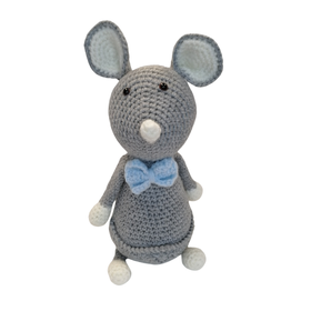 Handcrafted Crocheted Toy - Tooth Mouse with Blue Detail | Shop Today ...