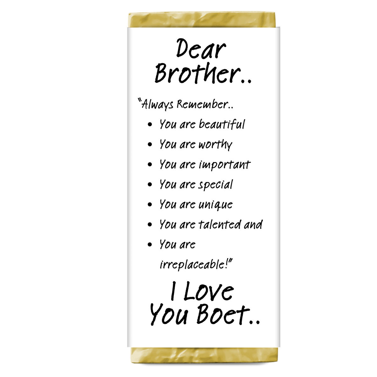 Brother Chocolate Gift Idea, Custom Thank-You Appreciation Present 36 ...
