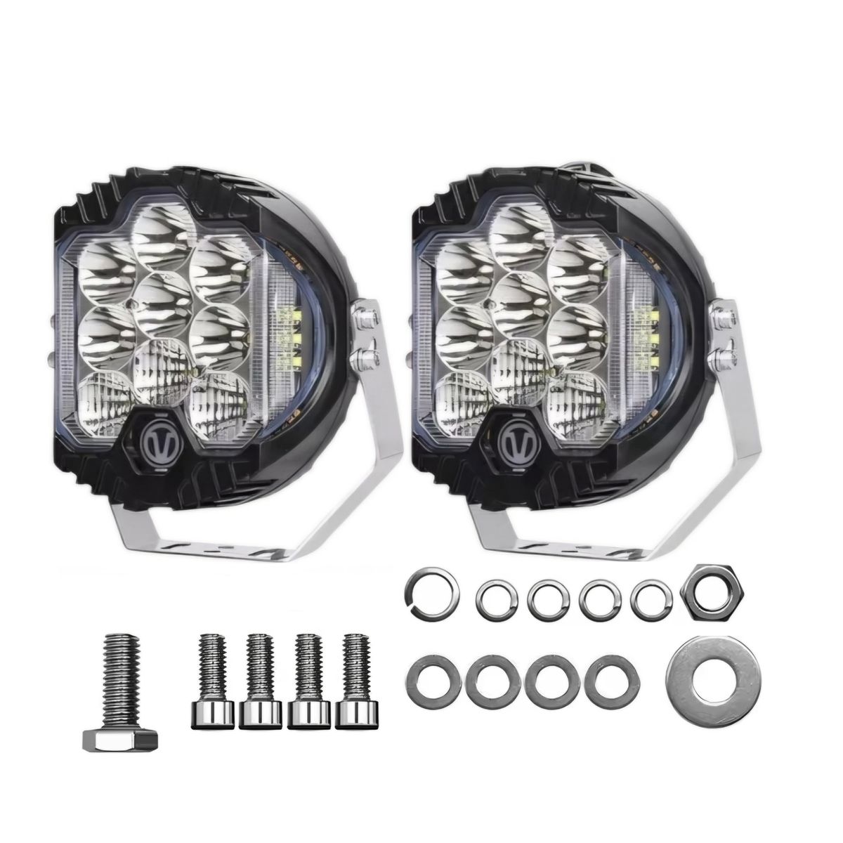 2 Piece 5 Inch Led Offroad 4x4 & SUV Spot Lights With Brackets & Bolt ...