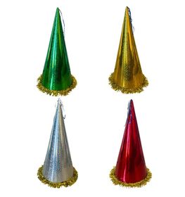 Christmas Tinsel Cone Party Hats 37cm (4 Piece) | Shop Today. Get it ...