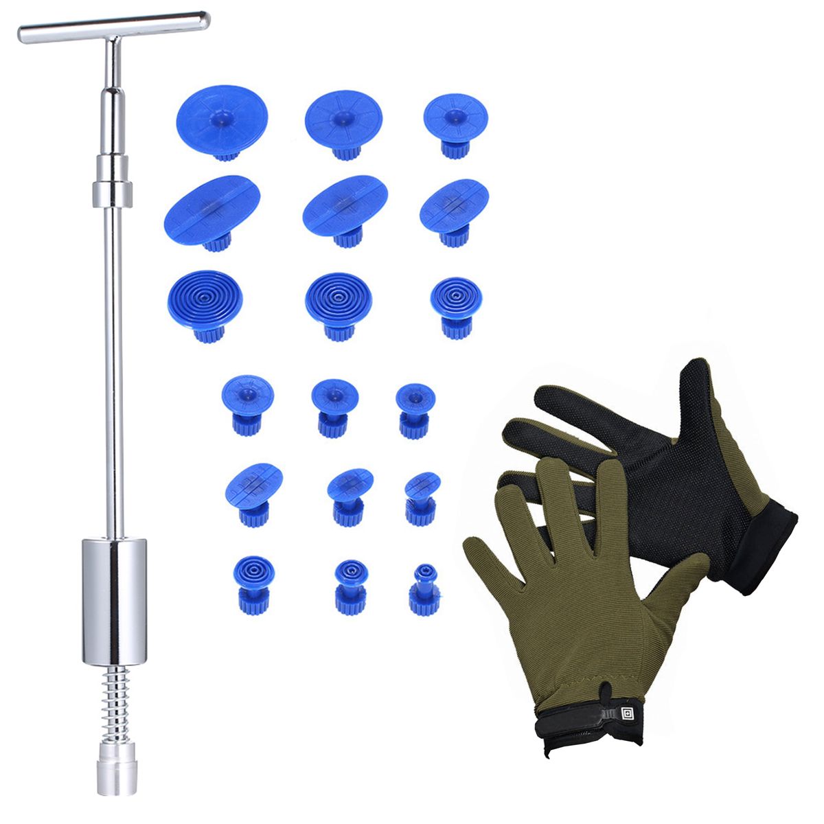 20 Piece Portable Vehicle Body T Bar Dent Repair Kit & A Add On Work ...