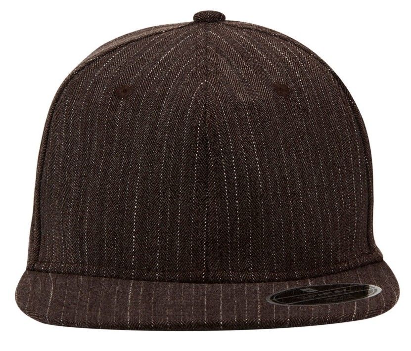 PepperSt Supaflex Stretch Fitted Cap (Flat peak) - Chocolate Pinstripe ...