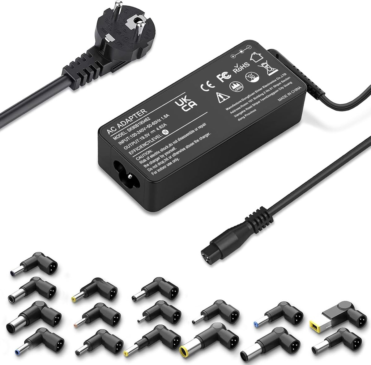 90W Universal AC Adapter Laptop Charger Power Supply Cord with 16 Tips ...