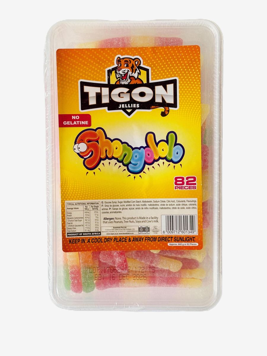 Tigon Shongololo - Jelly Worms - Assorted - Jelly Gummies 82 pieces ...